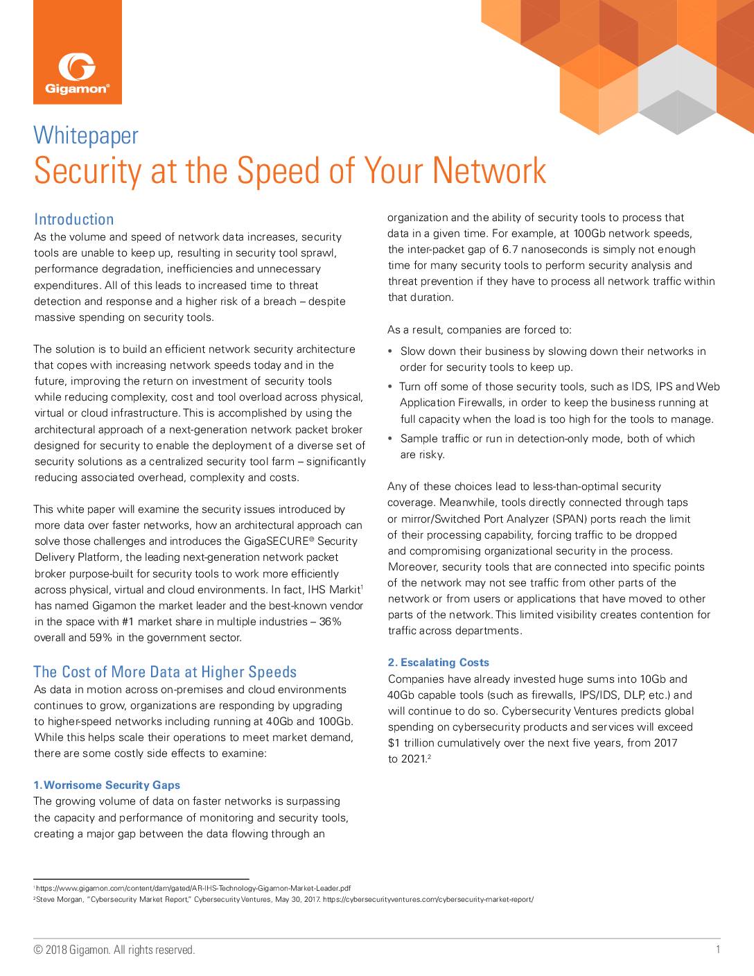 Security at the Speed of Your Network - CyberEdge Group