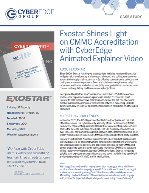 Exostar Case Study - Explainer Video - CyberEdge Group