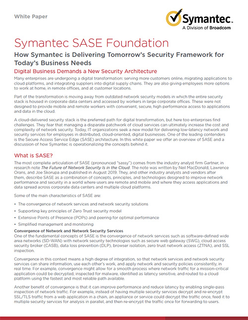 Symantec SASE Foundation - CyberEdge Group